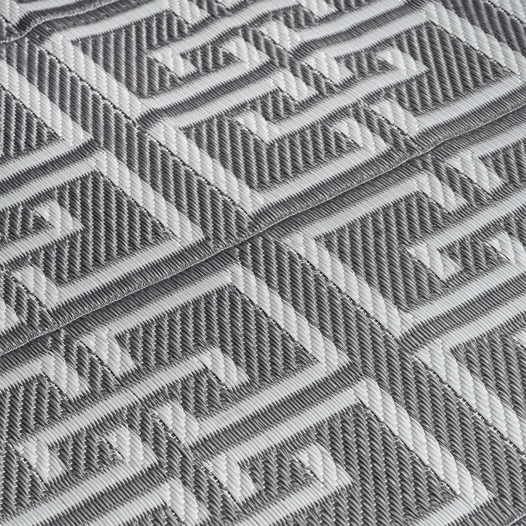 Veranda Gray Greek Key Waterproof Plastic Outdoor Area Rug
