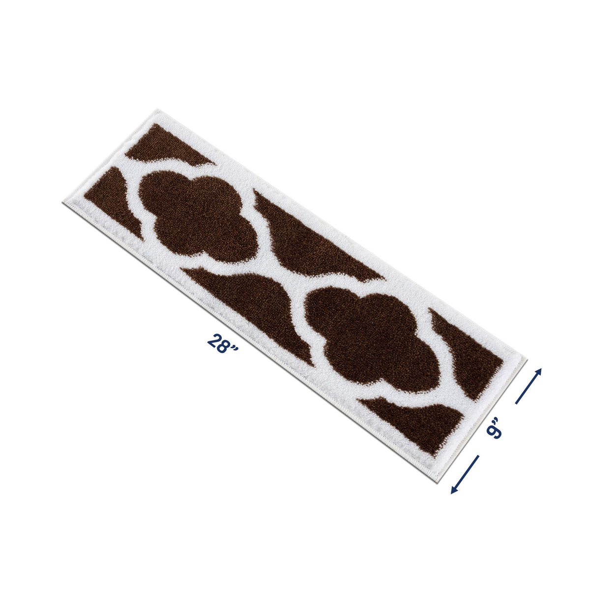 Valencia Brown&White Trellis Non-Stop Stair Treads Rug